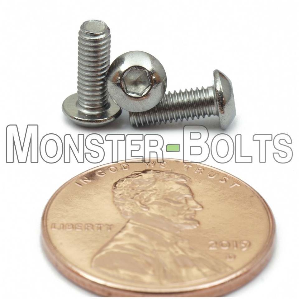 M3 Stainless Steel Button Head Socket Cap Screws A2, Metric ISO 7380 0. ...