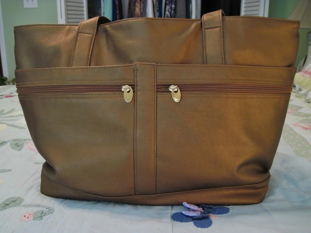 Large Leather Tote Bag With Outside Pockets | semashow.com