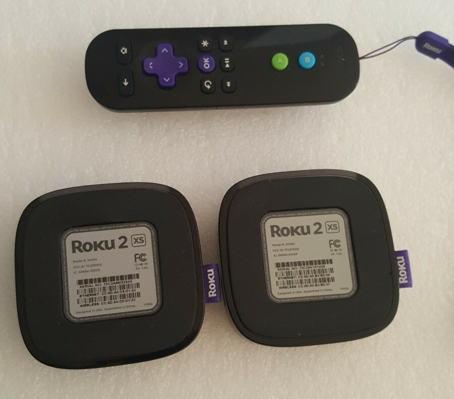 Lot of 2 Roku 2 XS (2nd Generation) Streamer 3100X | NO Power Adapter 1 ...