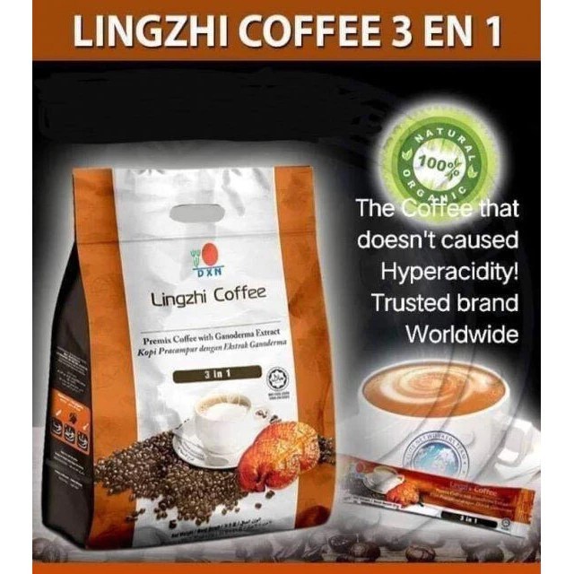 5 PACK DXN Lingzhi Coffee 3 in 1 : 20 Sachets Original Ganoderma Reishi ...