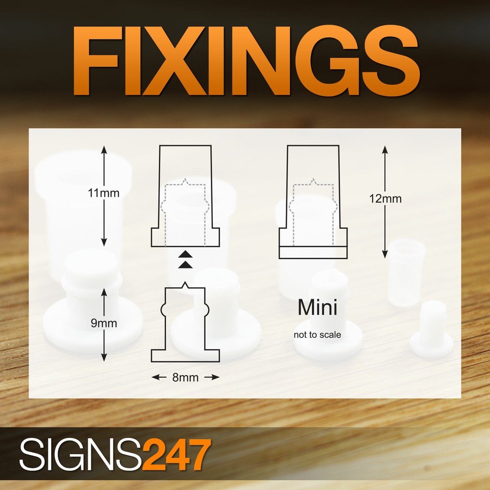 Plastic sign letter fixings snap sign fixings stand off locators letter ...