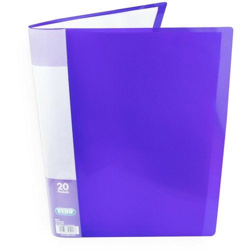 Elba Snap A4 Polypropylene Display Book Folder - 20 Pocket - Purple ...