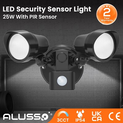 LED Flood Lights PIR Motion Sensor Outdoor 3CCT Twin Security Garden ...