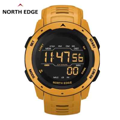 NORTH EDGE Mars Military Waterproof Dual Time Pedometer Alarm Digital ...