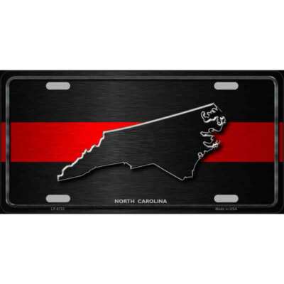 North Carolina Thin Red Line Novelty Metal License Plate Tag LP-9722 | eBay