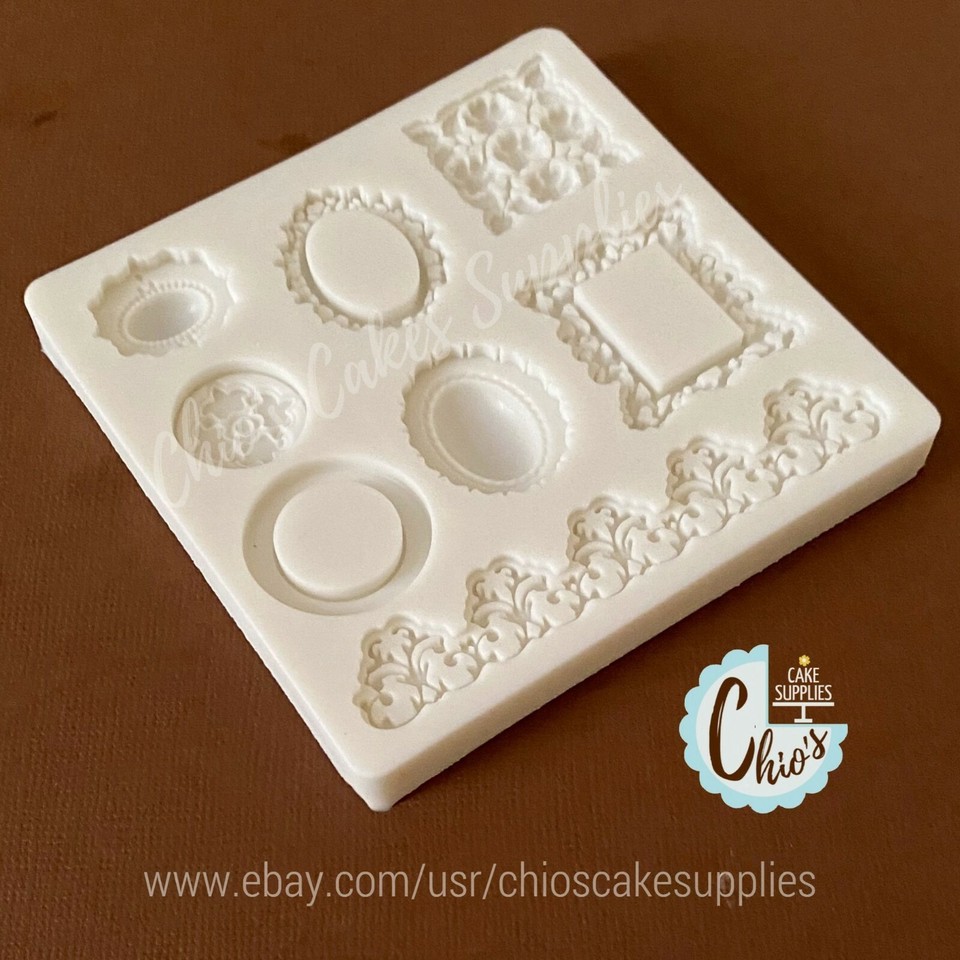 Mini rectangle, oval frame silicone mold. Pendant frame theme mold. 8 ...