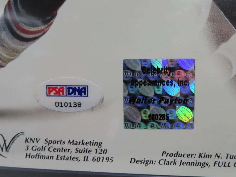 Walter Payton Inscription Signed Auto Autograph 16x20 Bears Poster PSA ...