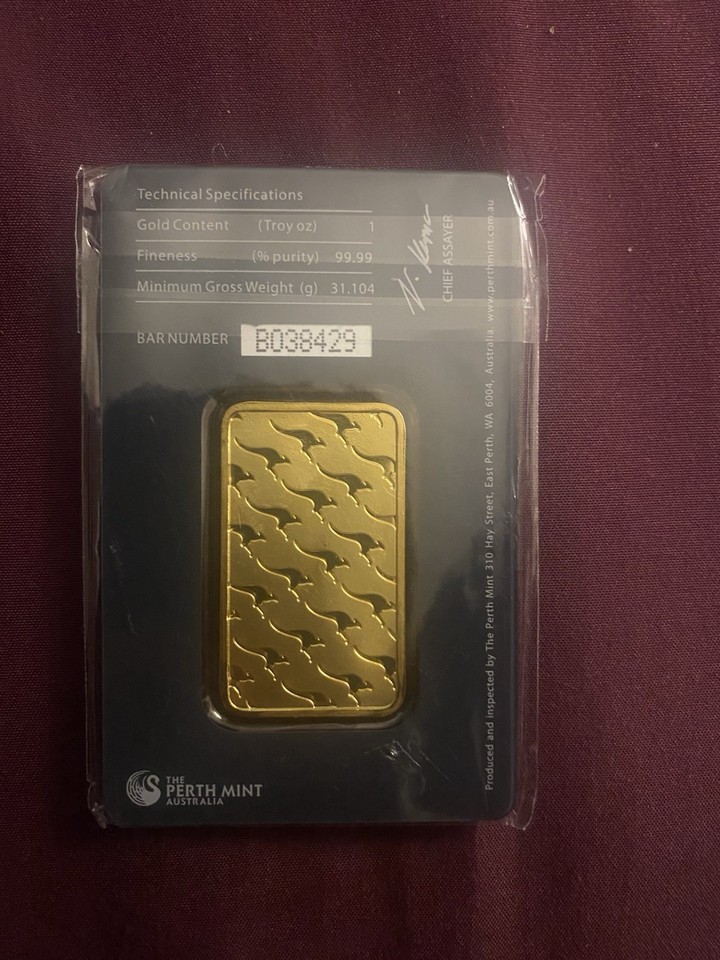 The Perth Mint 1oz Gold Bar .9999 Fine Gold with AssayCard OriannaMint ...