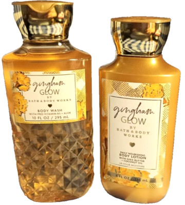 Bath Body Works "Gingham Glow" Body Wash Shower Gel 10oz & Lotion 2pc ...