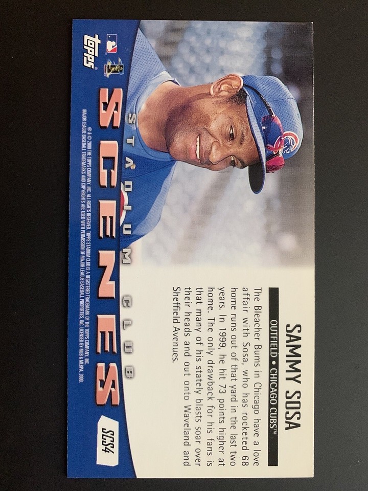2000 Topps Stadium Club Scenes Sammy Sosa #SCS4 Rare Tallboy Card | eBay
