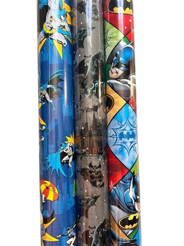3 Rolls DC Comics Batman Hallmark Birthday Christmas Wrapping Paper 112 ...