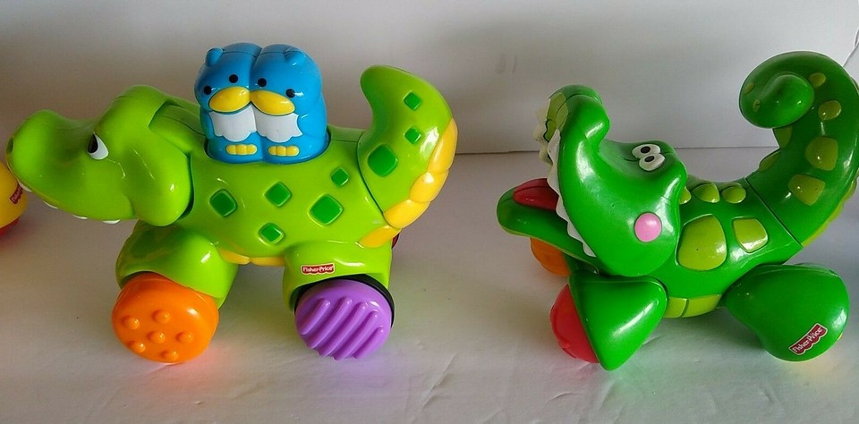 Fisher Price Clicker Sensory Jungle Toys Giraffe Elephant Crocodile ...