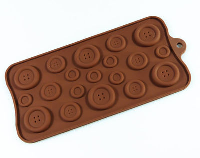 BUTTON Chocolate Candy Silicone Mould Sugarpaste Cake Baking Decorating ...