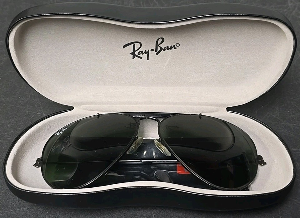 Ray-Ban OUTDOORSMAN II L2114 Black Aviator Sunglasses 62-14 w/Case | eBay