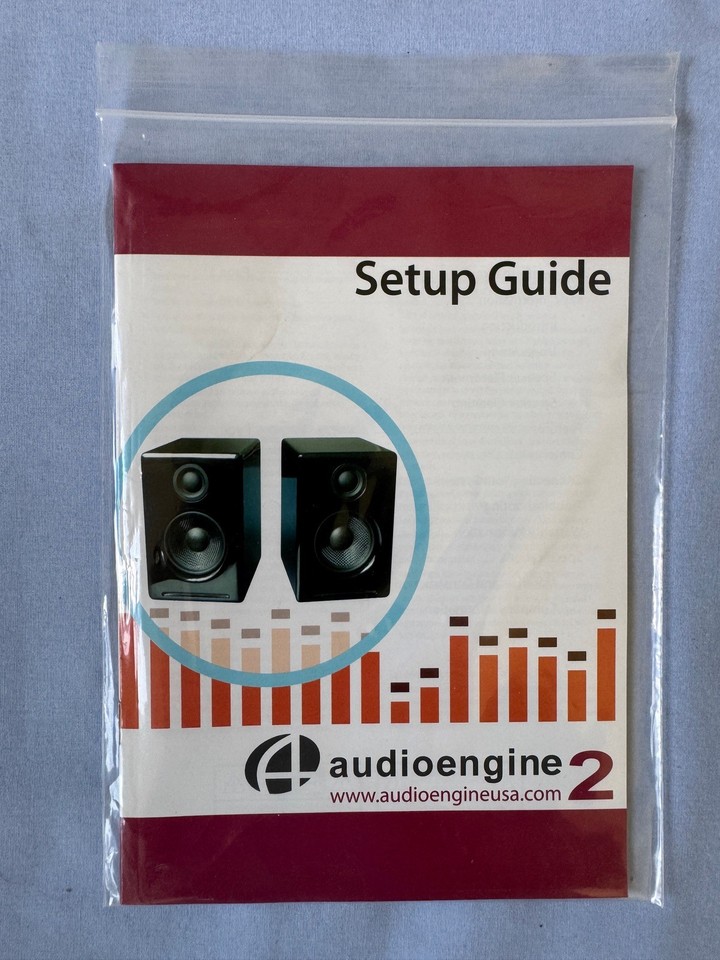 AUDIOENGINE A2 White Bookshelf Speakers FOR PARTS or REPAIR (Needs Amp ...