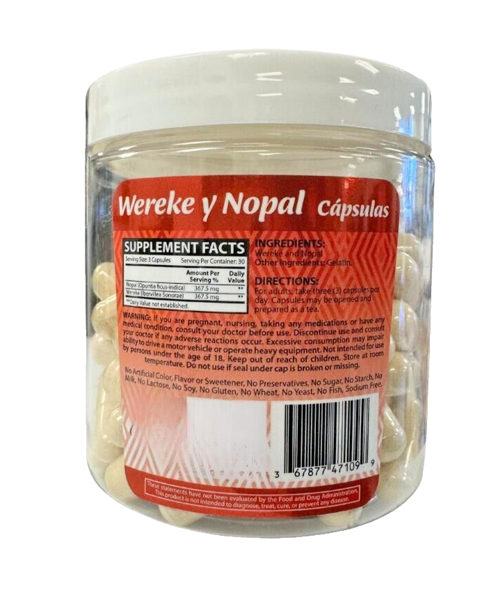 Wereke Y Nopal (Huereque) (Cactus) 90 Capsules 735mg 100% Natural | eBay
