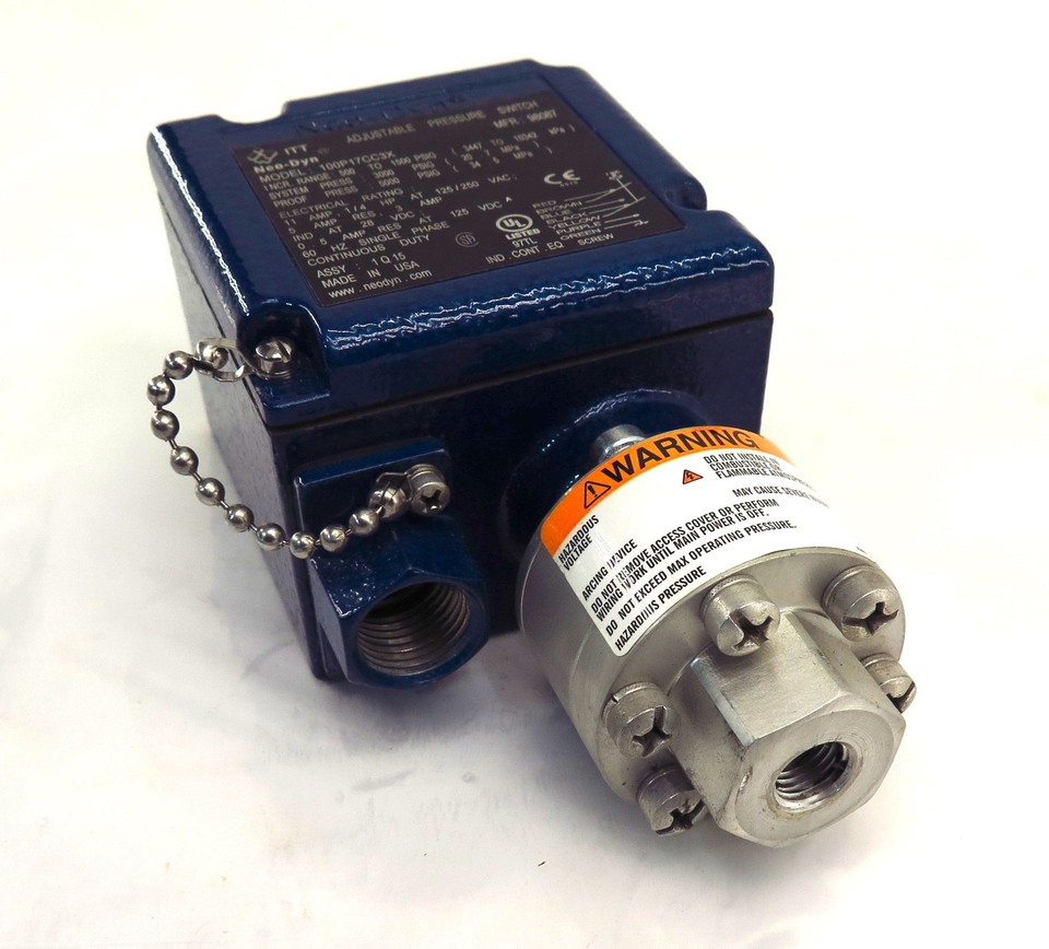 ITT NEO-DYN 98087 Adjustable Pressure Switch 100P17CC3X Incr. 500 ...