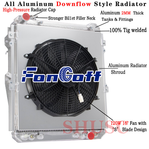 3 Row Radiator Shroud Fan For Toyota Hilux Surf KZN130 1KZ-TE 3.0TD ...
