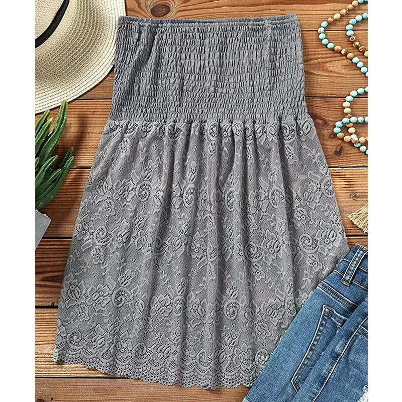 Women's Strapless Bandeau Boob Tube Tops Summer Ladies Beach Blouse T ...