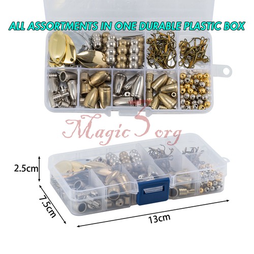 9 Models DIY Spinner Making Kit Fishing Blades Shaft Hooks Clevis Lure ...