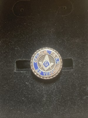 Vintage 25 Year Georgia F. & A.M. Blue Lodge Lapel Pin - Sterling ...