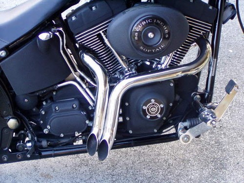 TWISTED VENOM CHROME EXHAUST PIPES HARLEY SOFTAIL SPORTSTER FXR SUPER ...