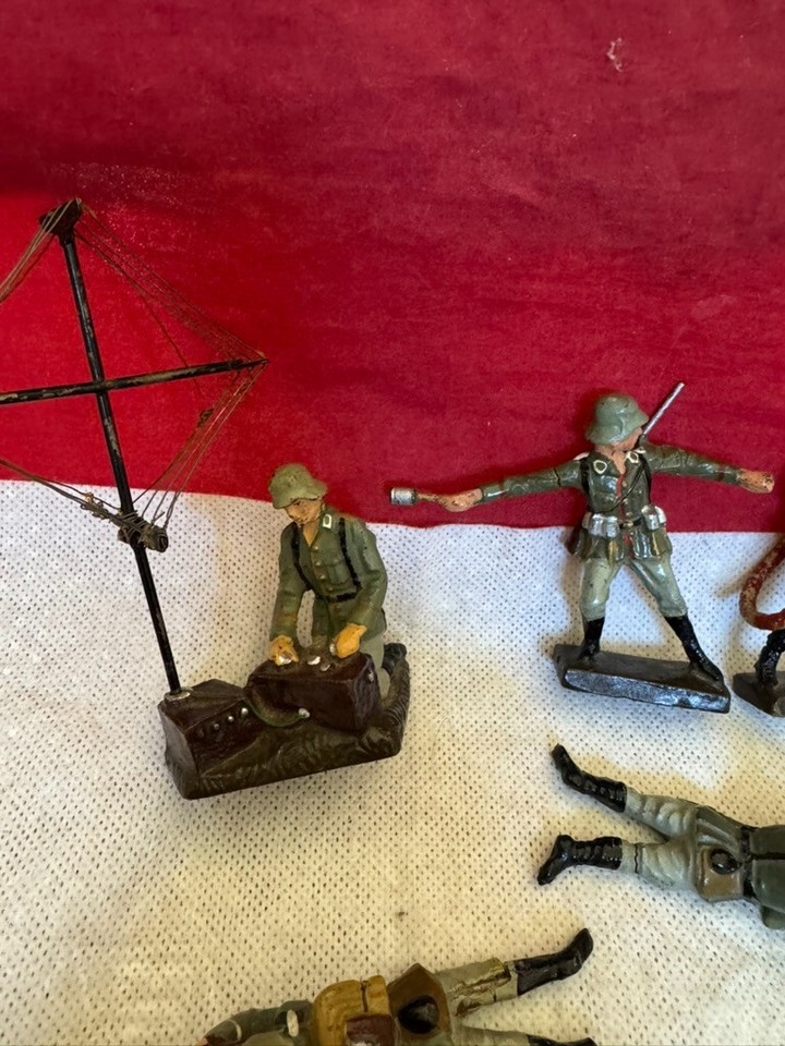 Vintage Lot 8 Rare WWII German Composition Lineol Toy Soldiers & Metal ...