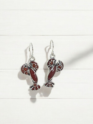 Red Lobster Charm Hook Earrings, Nautical Seafood Dangle Jewelry for ...