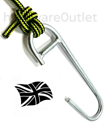 Mooring Hook Piling Hook GALVANISED 350mm- Mooring Rope Canal Boat ...
