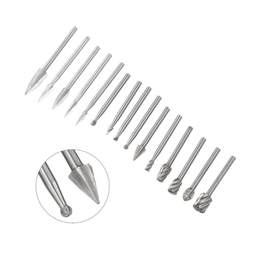 15pcs Wood Carving Drill Bit Set 18 Shank HSS Engraving Accessory ...