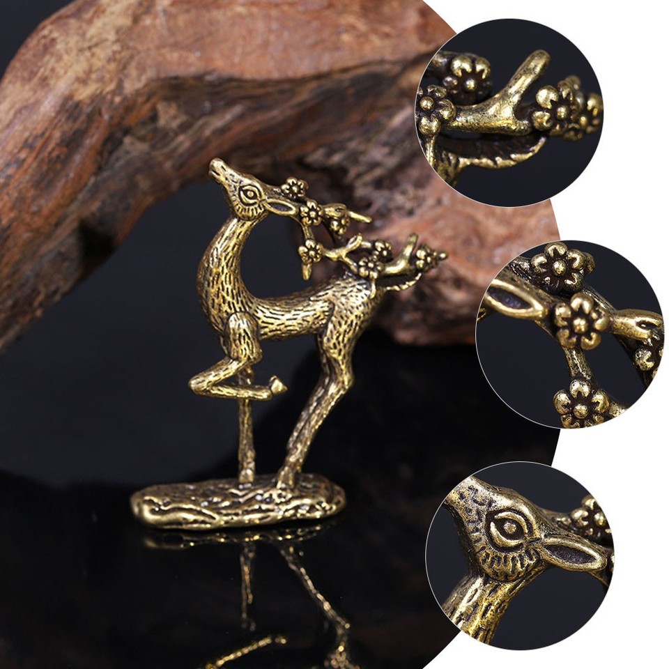 Deer Office Decor Figurine Copper Craft Adornment Metal for Crafts ...