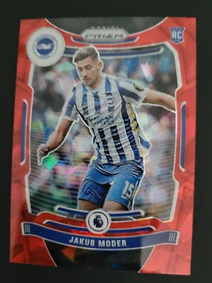 2021-22 Prizm Premier League Jakub Moder RED Cracked Ice ROOKIE #191 ...