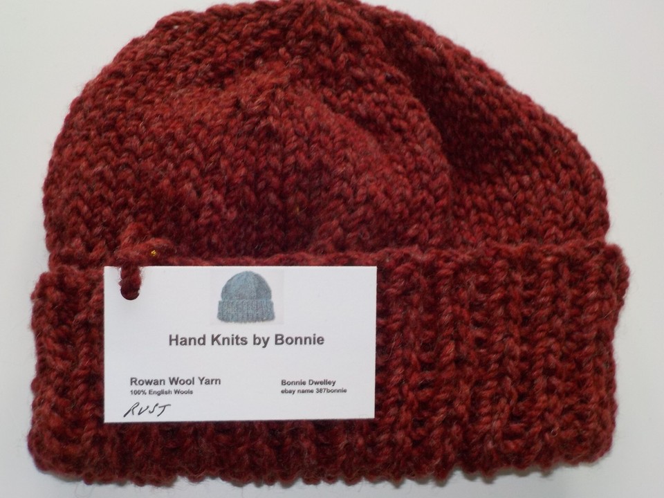 Hand Knit - Rowan 100% Wool Tweeds + - Hat/Watch Cap/Beanie - 2 sizes 9 ...