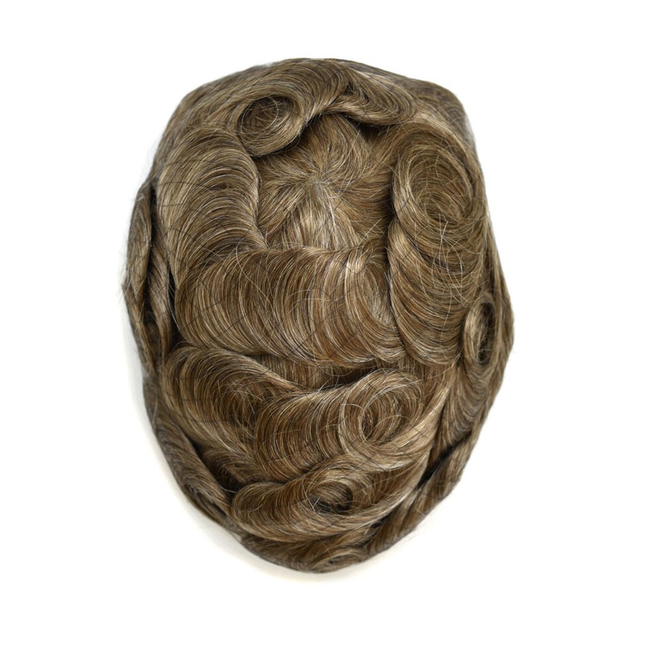 Mens Hair Replacement System All Poly Skin Men Toupee Hairpieces Human ...