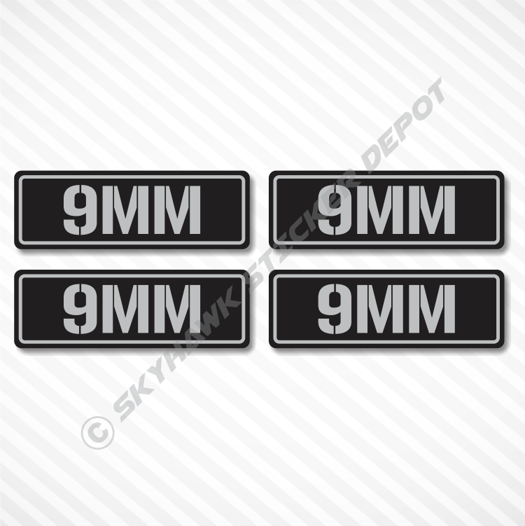 (4X) 9MM Bullet Ammo Vinyl Decal Bumper Sticker Molon Labe 9 MM Gun ...