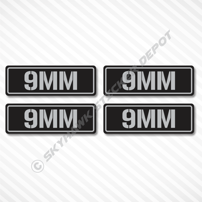 (4X) 9MM Bullet Ammo Vinyl Decal Bumper Sticker Molon Labe 9 MM Gun ...