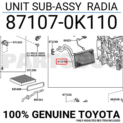 871070K110 Genuine Toyota UNIT SUB-ASSY RADIA 87107-0K110 | eBay