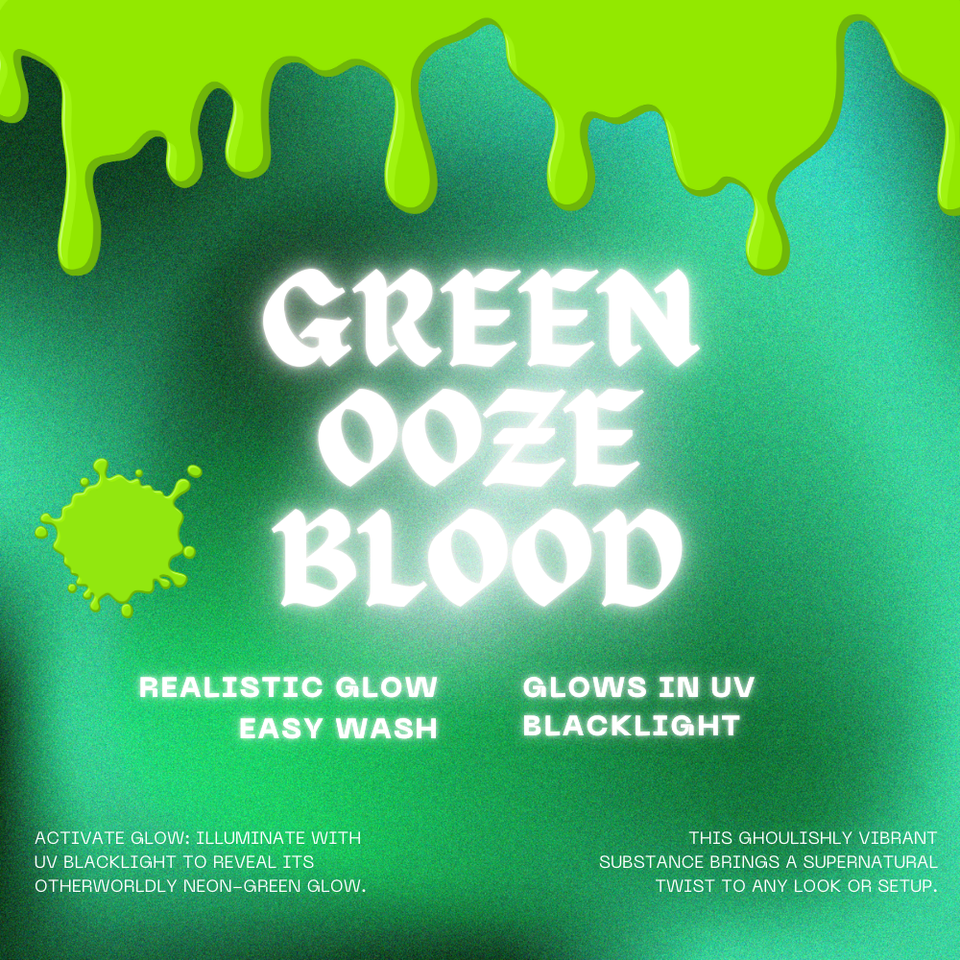 Green Ooze Blood – 8 fl oz Neon UV Black Light for Halloween, Cosplay ...