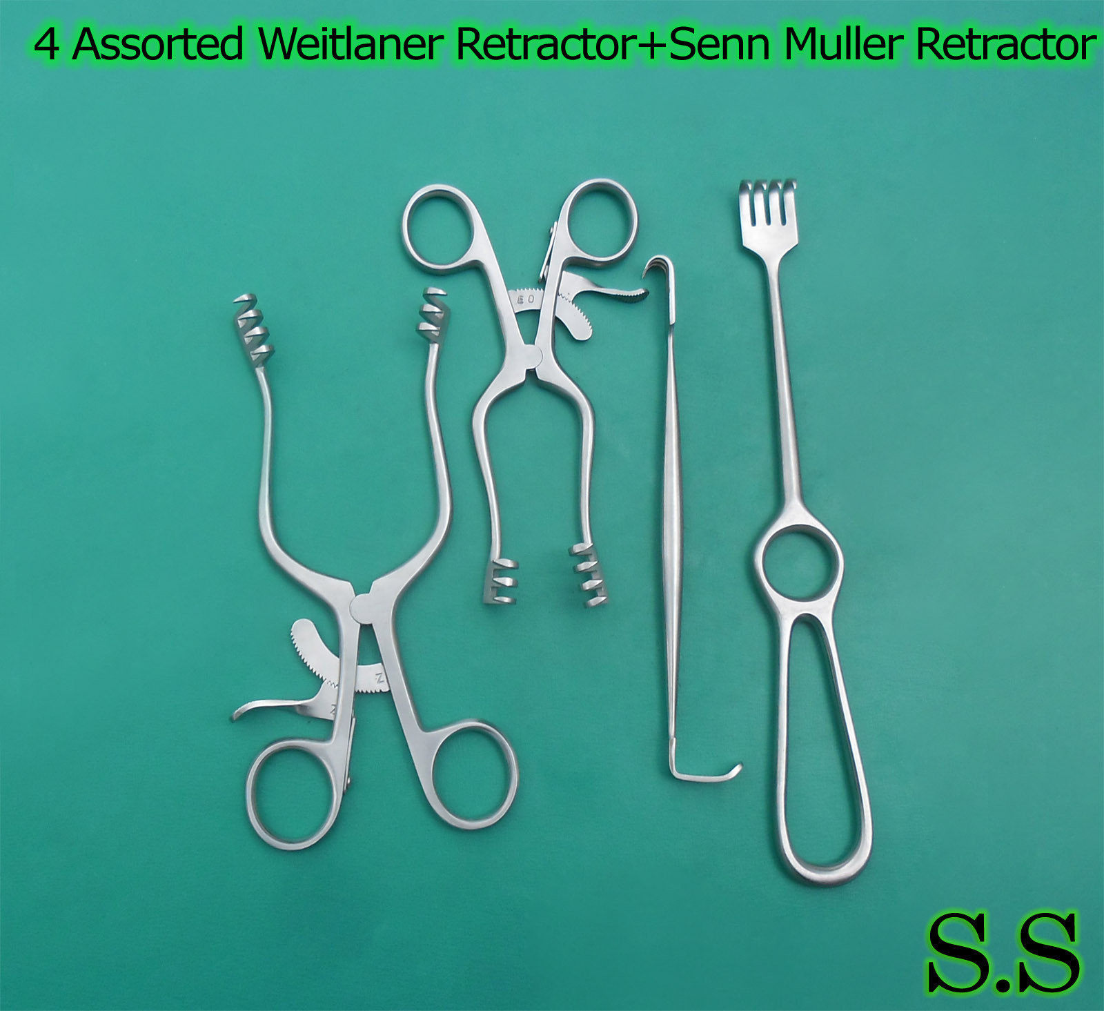 4 Weitlaner Retractor+Senn Muller Retractor+Volkman Retractor Sharp S.S ...