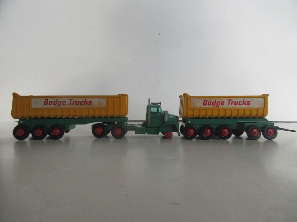 Vtg Lesney Matchbox King Size K-16 Dodge Tractor Twin Tipper Truck w ...