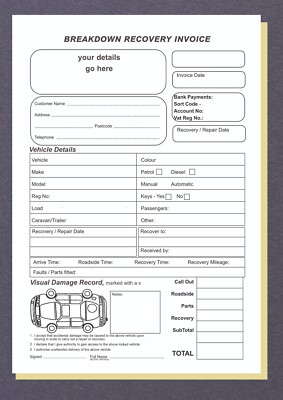 One A4 Invoice Recovery Breakdown Book - 50 sets Duplicate NCR | eBay UK