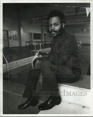 1971 Press Photo TSU Swimming Johnny Means sits in school's pool area ...