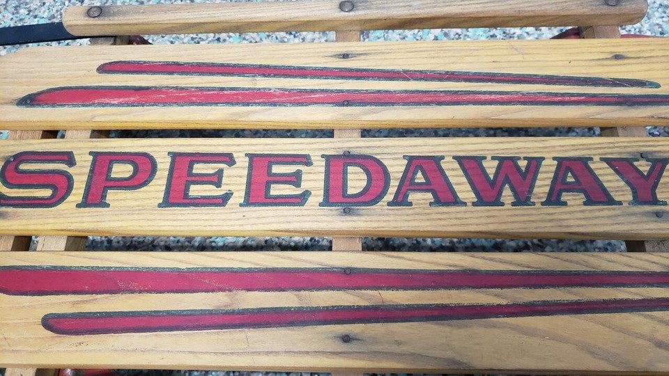 Vintage Wooden Sled – Speedaway Wooden Sled – Collectible Vintage ...