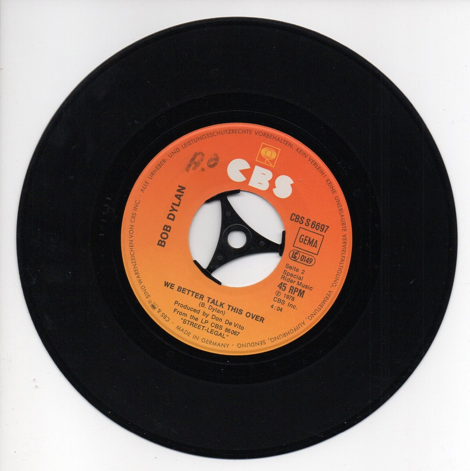 Bob Dylan – Baby Stop Crying / We Better Talk This Over - Vinyl ...