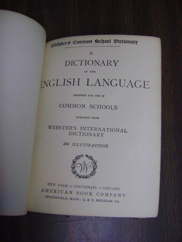 Websters 1st Edition Hardcover School Dictionary 1892 | eBay
