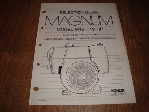 Kohler Engines Magnum Model M12 12HP Engine Specs 471500-471582 ...