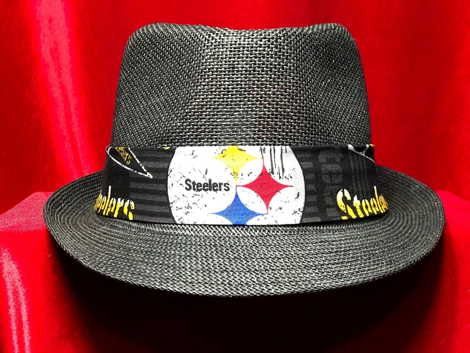 NFL Pittsburgh Steelers unisex summer fedora Panama straw hat with band ...