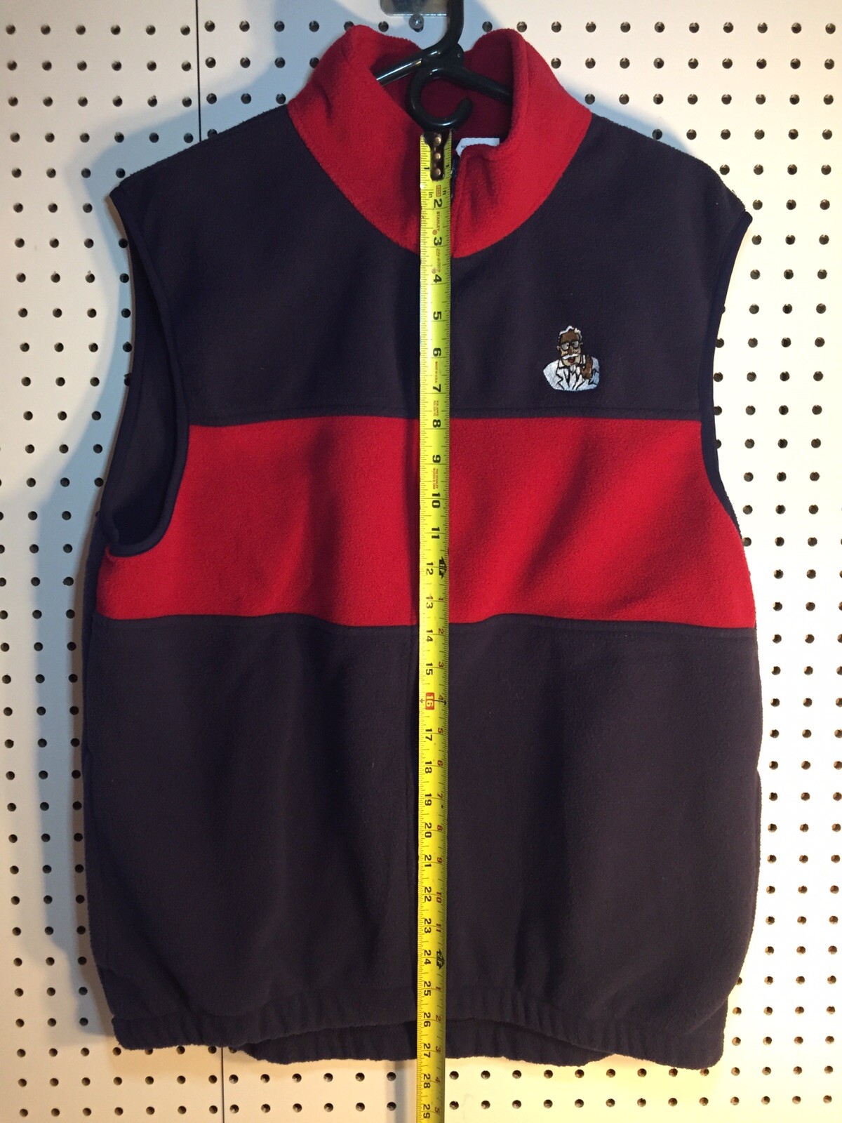Kentucky Fried Chicken KFC Fleece Vest color block Vintage Colonel ...