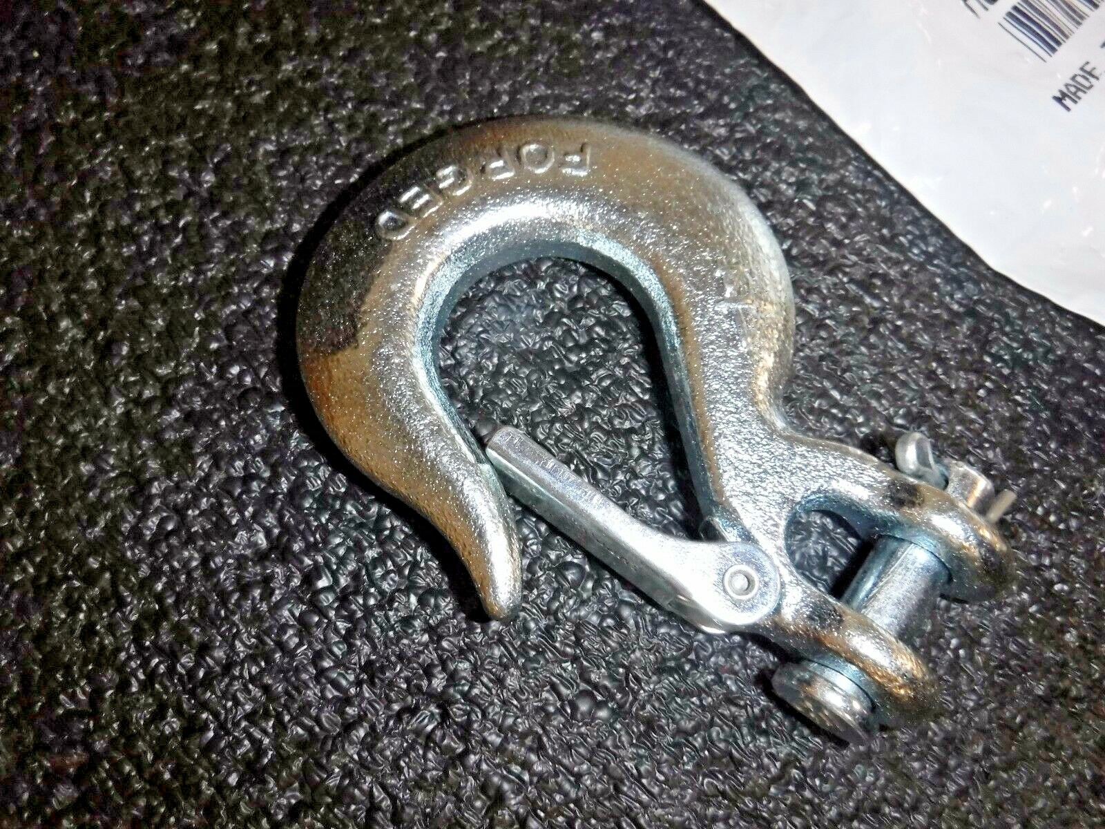 FORGED HOOK, HIGH TEST GRADE 43, CLEVIS SLIP HOOK WITH LATCH, ZINC, 1/4 ...