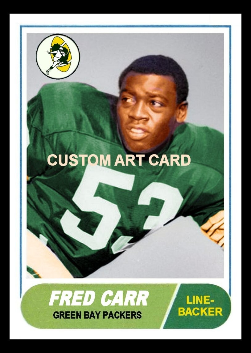 Fred Carr Green Bay Packers 1968 Style Custom Football Art Card | eBay
